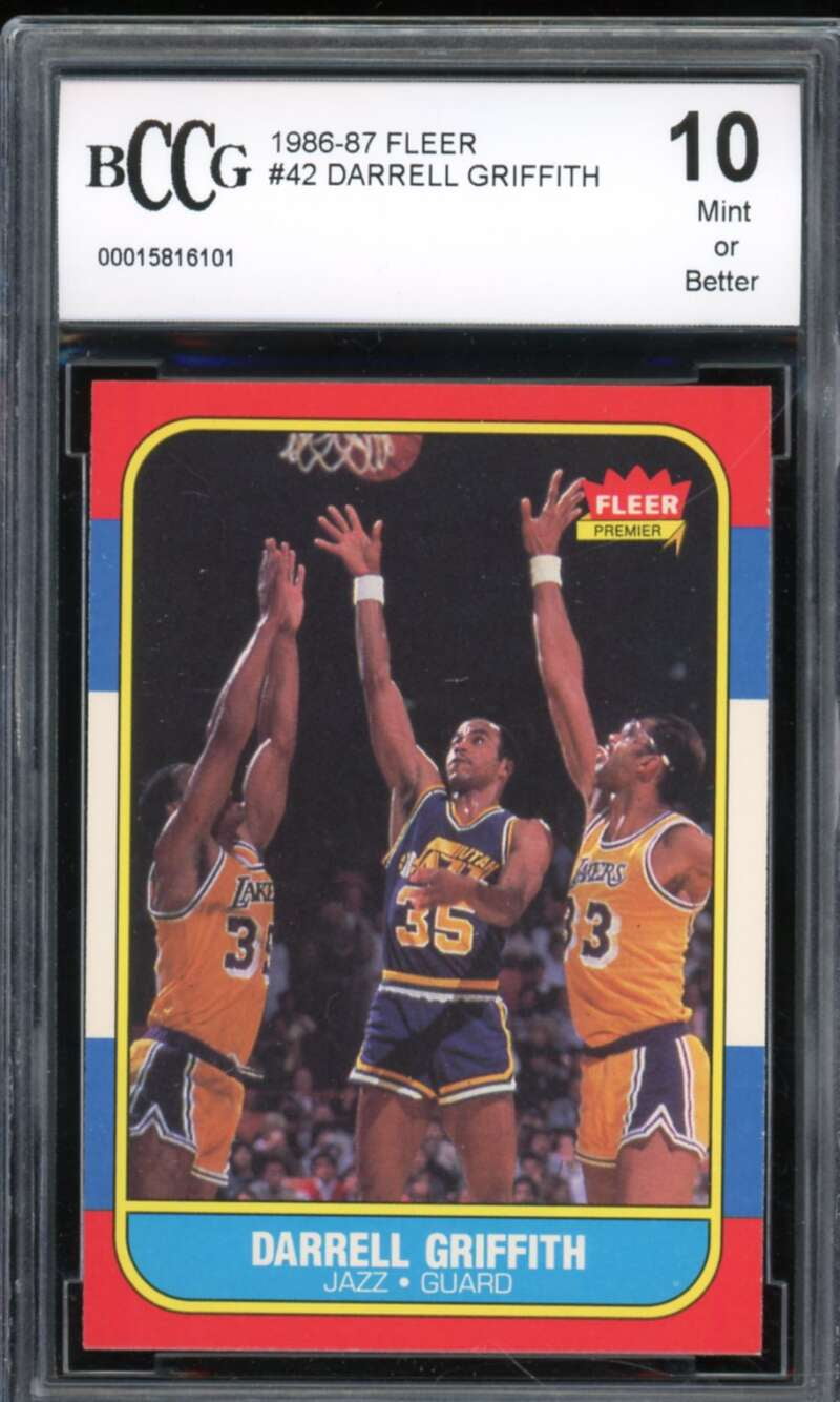 1986-87 Fleer #42 Darrell Griffith Card BGS BCCG 10 Mint+ - Walmart.com