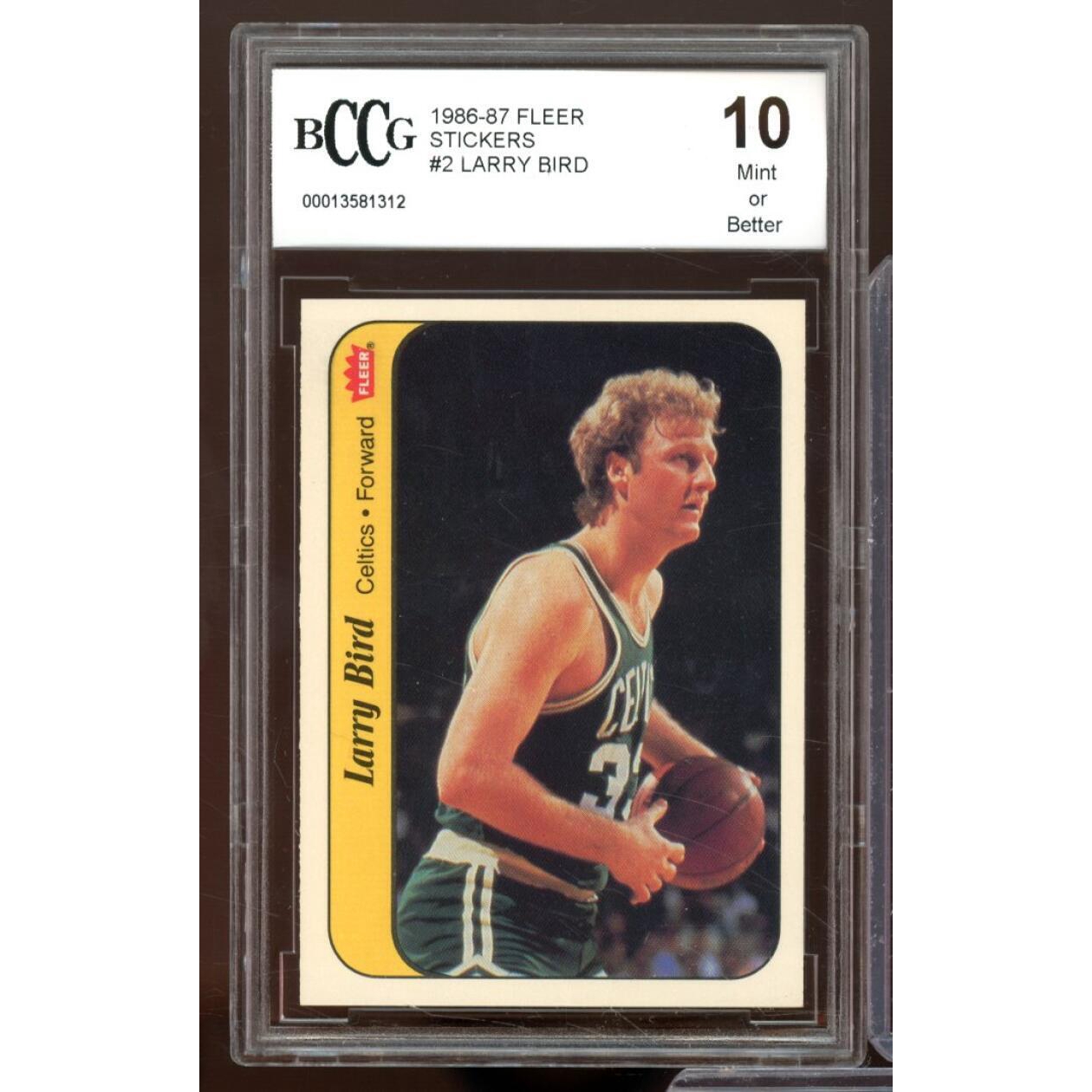 1986-87 Fleer Stickers #2 Larry Bird Card BGS BCCG 10 Mint+ - Walmart.com