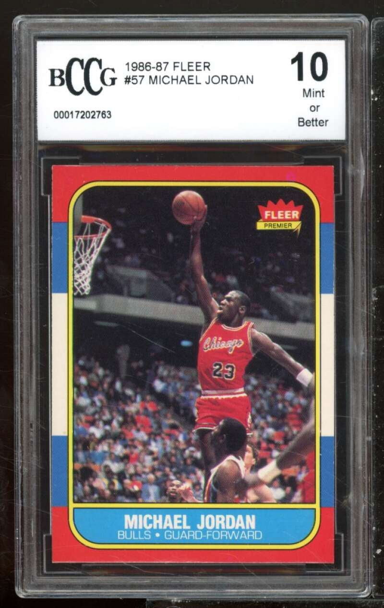 1986-87 fleer #57 MICHAEL JORDAN chicago bulls rookie card BGS BCCG 10 ...