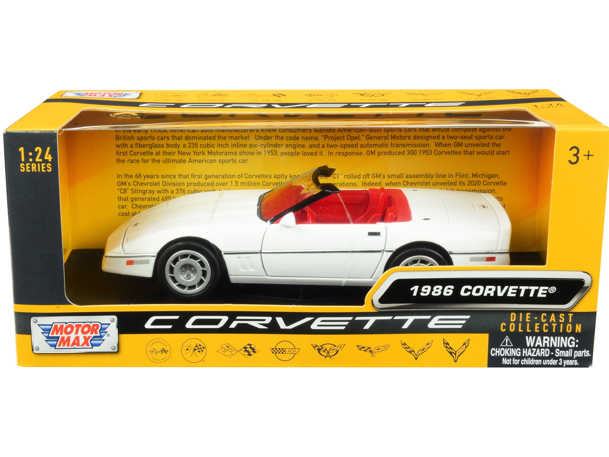 1986 Chevrolet Corvette C4 Convertible White with Red Interior "History ...