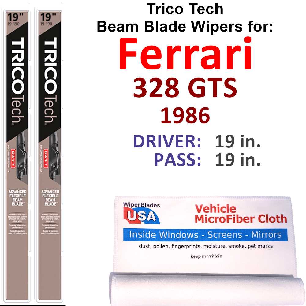 1986 Ferrari 328 GTS Beam Blade Wipers (Set of 2) - Walmart.com