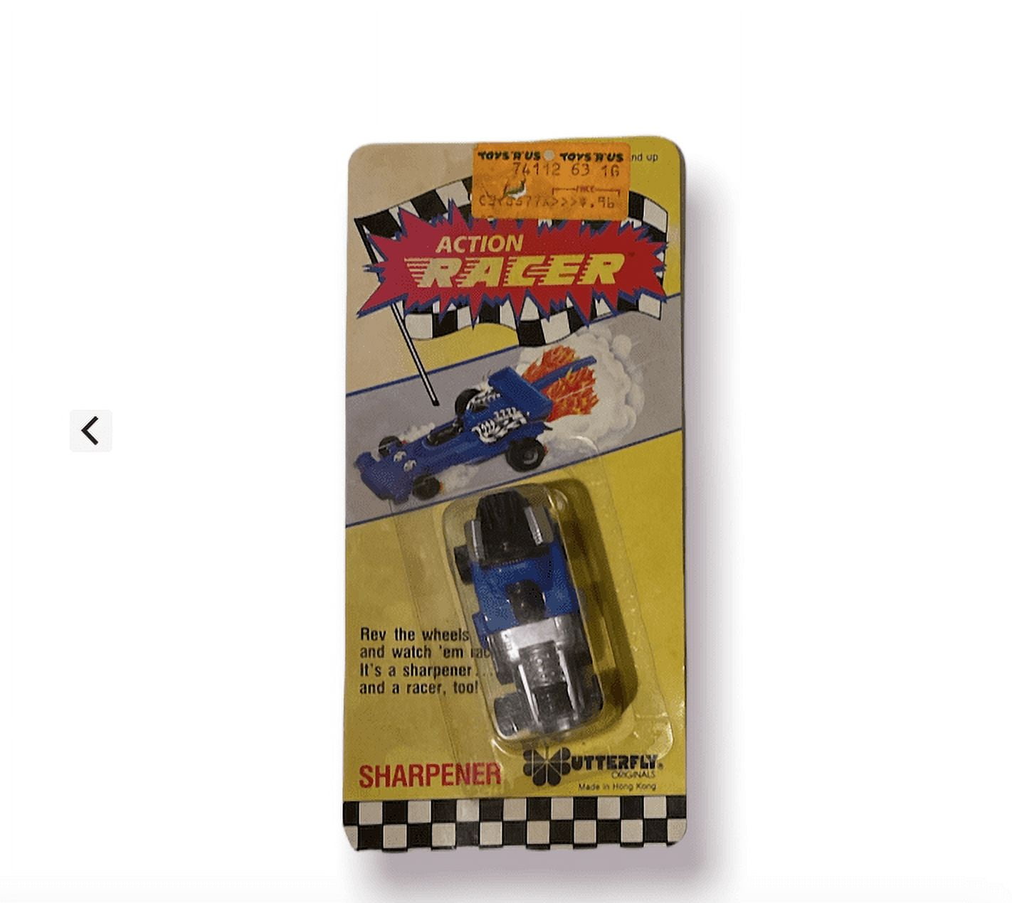 1986 Vintage Spindex Action Racer Blue Pencil Racer Sharpener Sealed ...