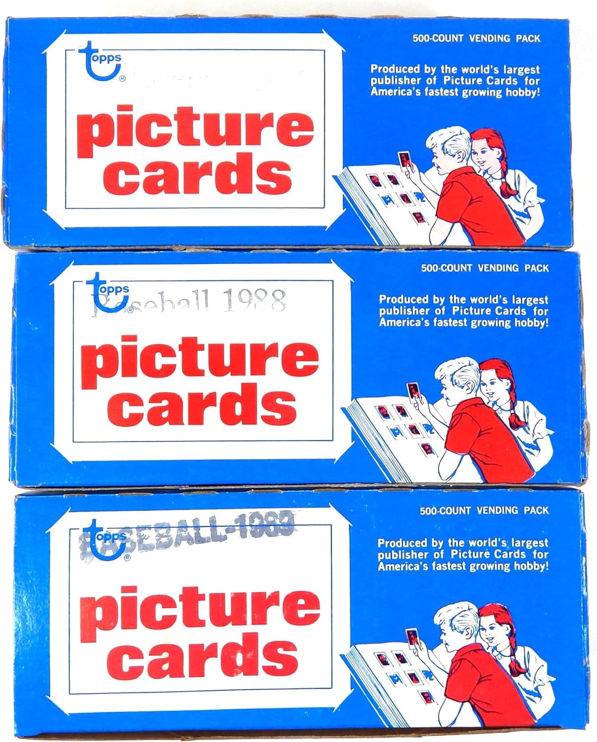 1987 1988 1989 Topps Baseball Vending Box Run (3 Boxes / 500 Cards per ...