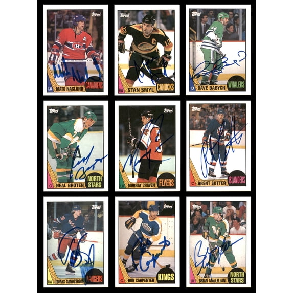 1987-88 Topps Hockey Autographed Cards (81 Count Lot - All Different ...