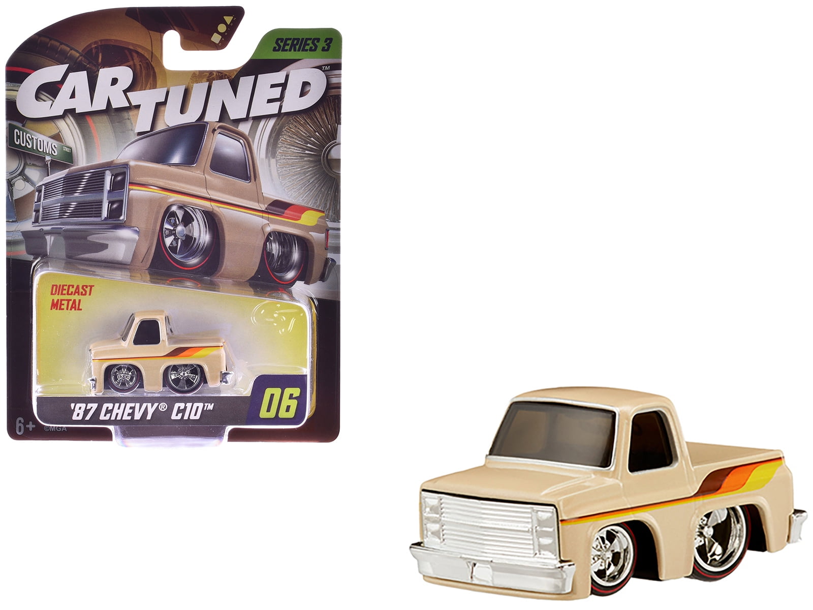 1987 Chevrolet C10 Pickup Truck Beige with Stripes "Customs" Series 3 ...