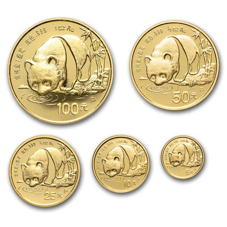 1987 China 5-Coin Gold Panda Proof Set - Walmart.com