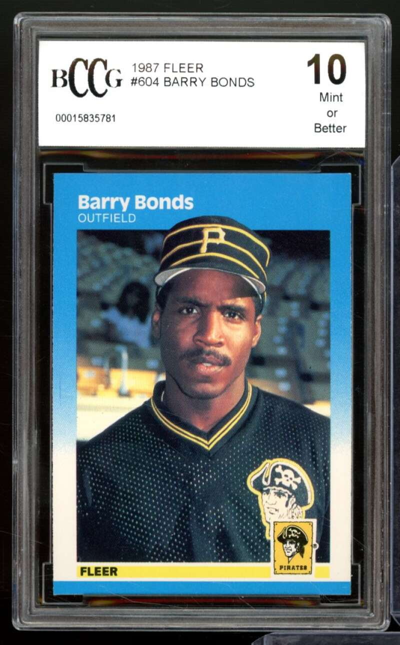 1987 Fleer #604 Barry Bonds Rookie Card BGS BCCG 10 Mint+ - Walmart.com