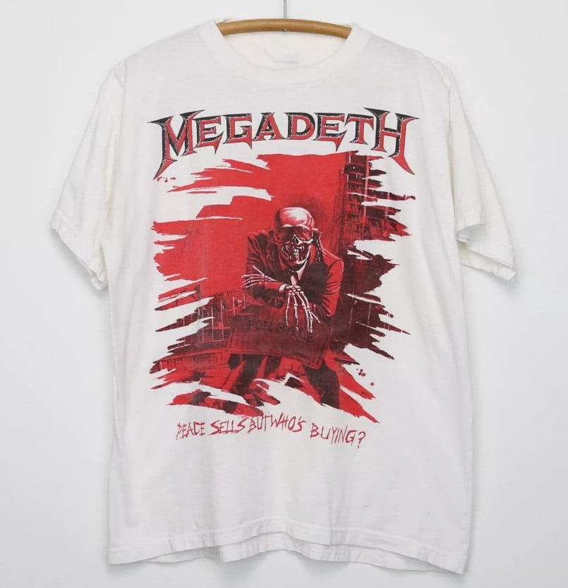 1987 Megadeth Band Peace Sells White Men Cotton T-shirt S-4XL - Walmart.com