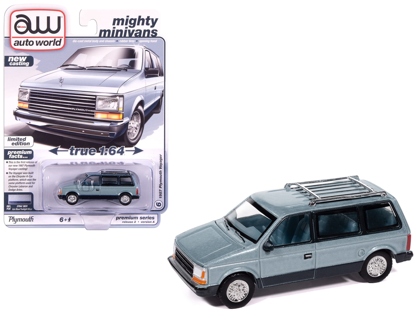 1987 Plymouth Voyager Van Ice Blue Metallic and Twilight Blue Metallic ...