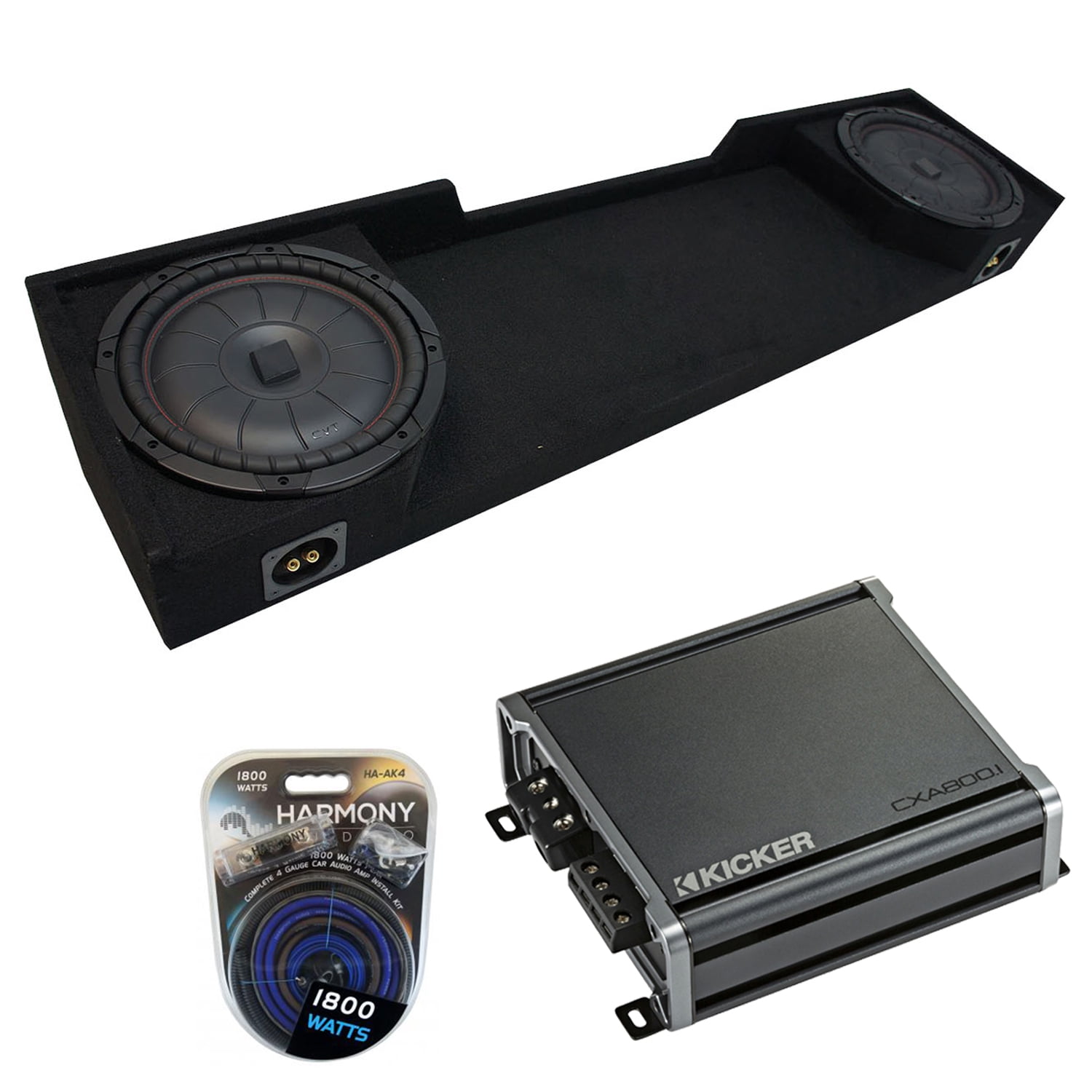1988-1998 GMC Sierra Ext Cab Truck Kicker CompVT CVT10 Dual 10" Sub Box ...