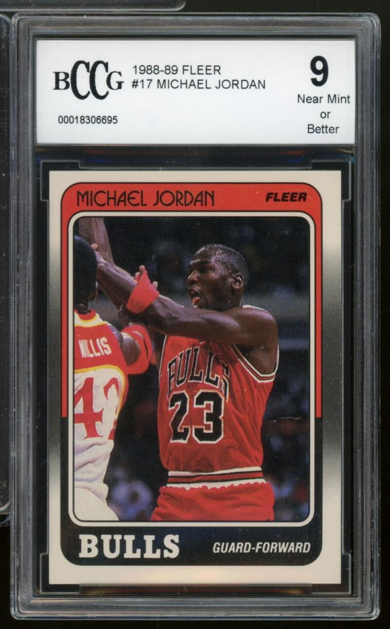 1988-89 Fleer #17 Michael Jordan BGS BCCG 9 Near Mint+ - Walmart.com