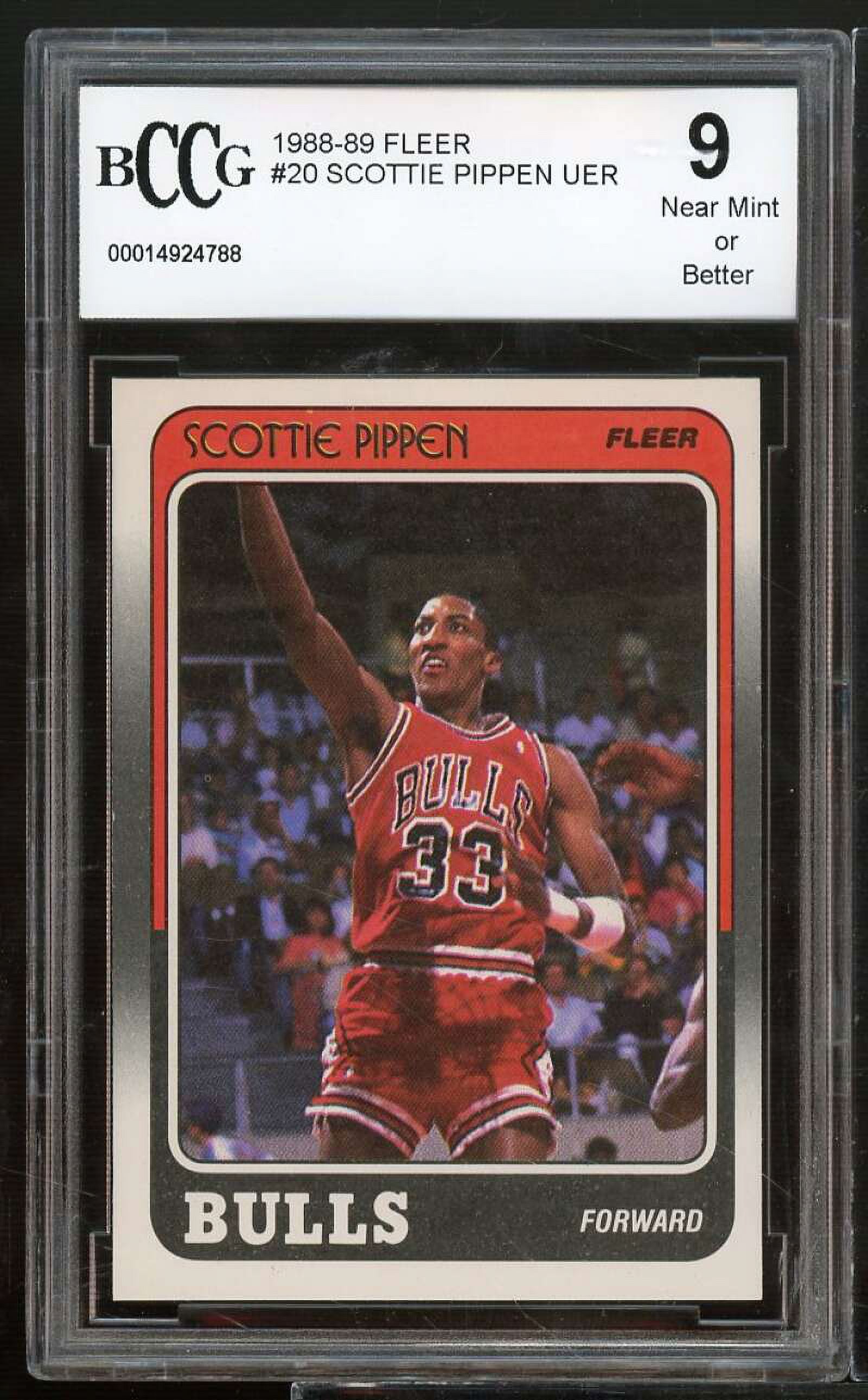 1988-89 Fleer #20 Scottie Pippen Rookie Card BGS BCCG 9 Near Mint+ ...