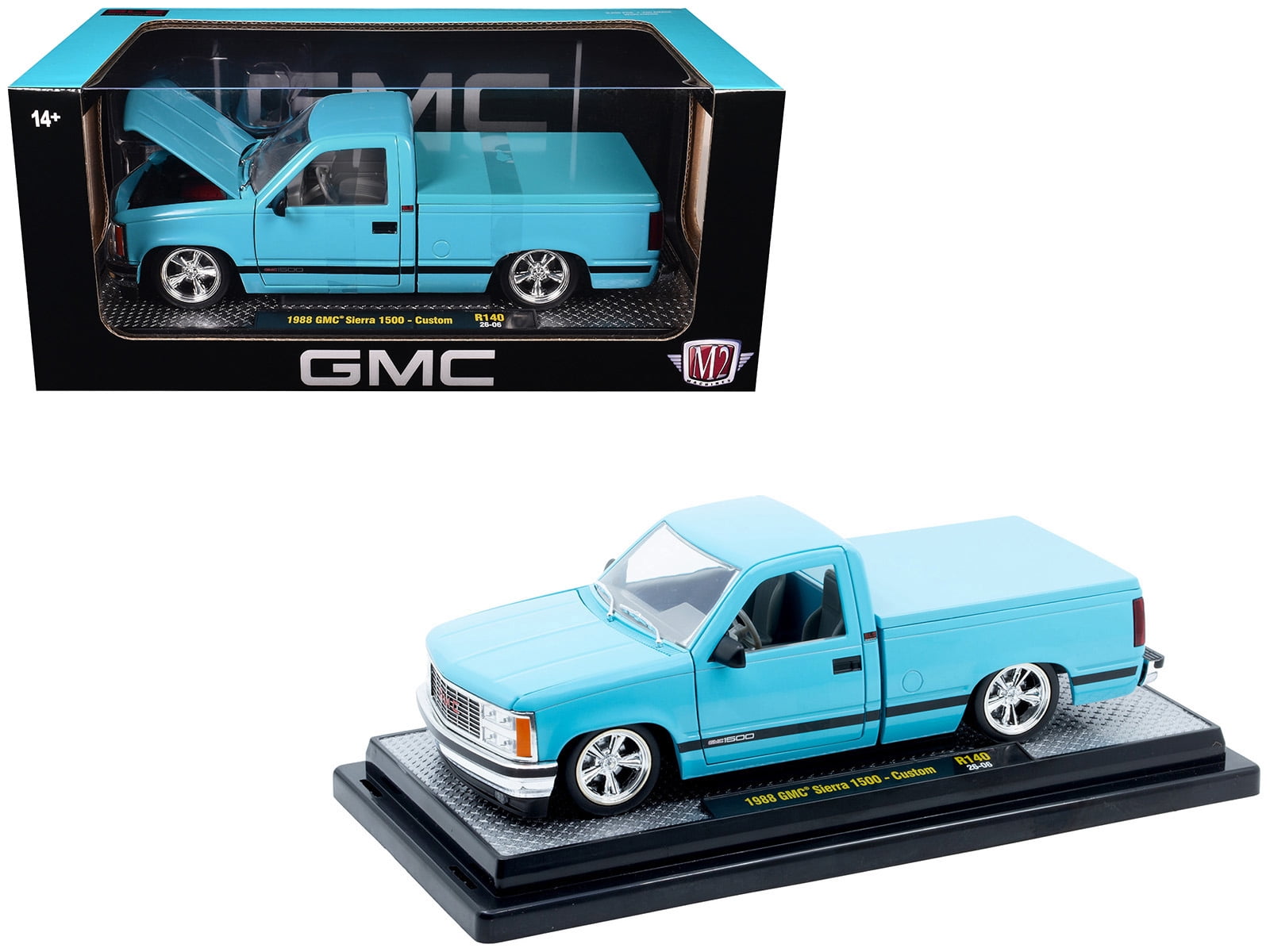 1988 GMC Sierra 1500 Custom Pickup Truck Light Blue with Black Stripes ...