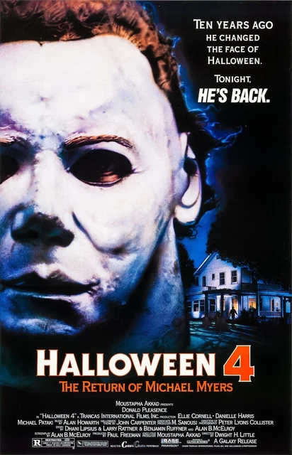 1988 Horror 4 Movie Poster Michael Myers Jaime Lloyd Dr Loomis UNFRAMED ...