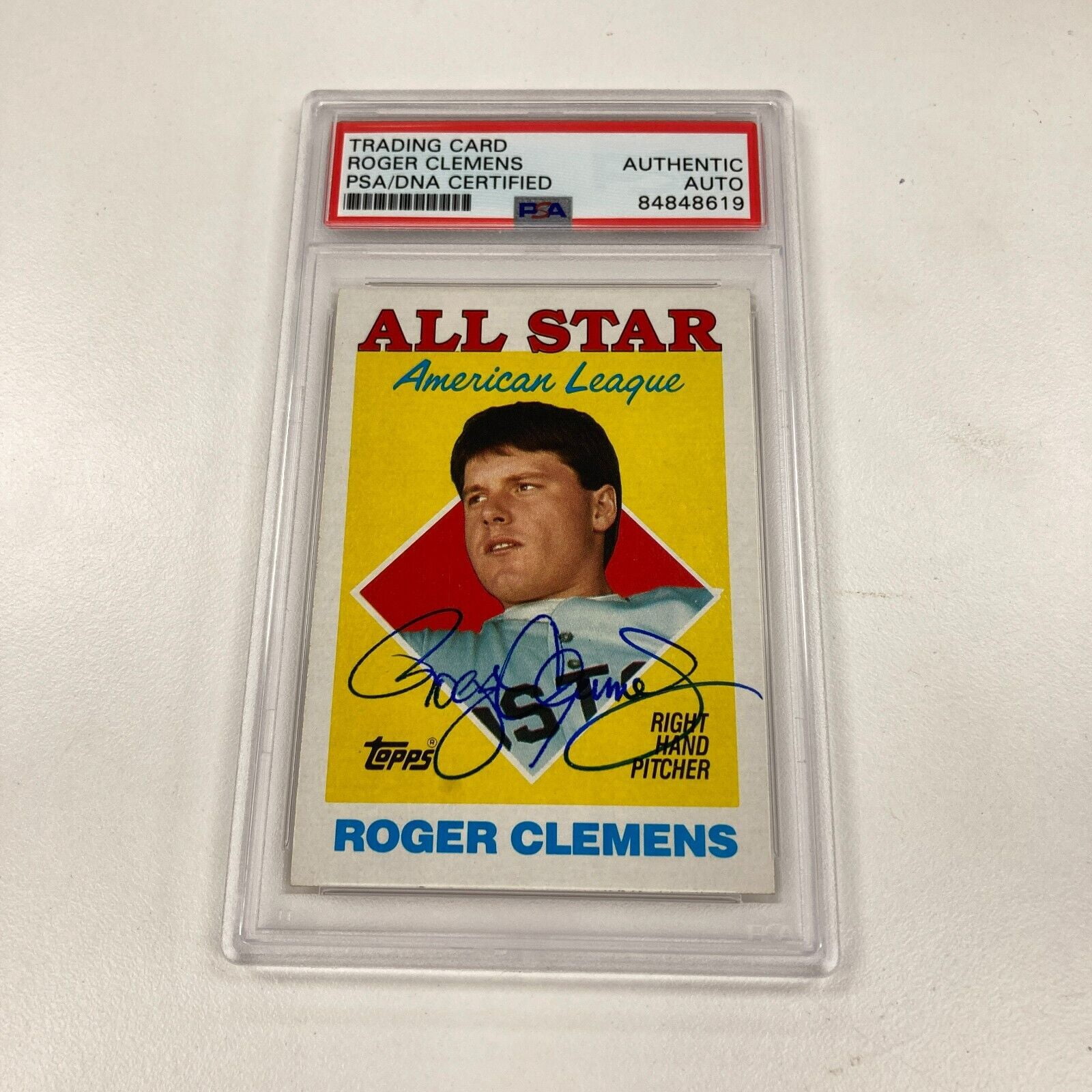 1988 Topps Roger Clemens Signed All Star Baseball Card PSA DNA ...