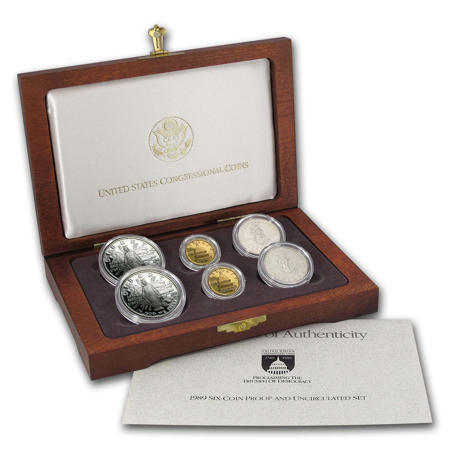 1989 6-Coin Commem Congressional Set BU & Proof (w/Box & COA) - Walmart.com
