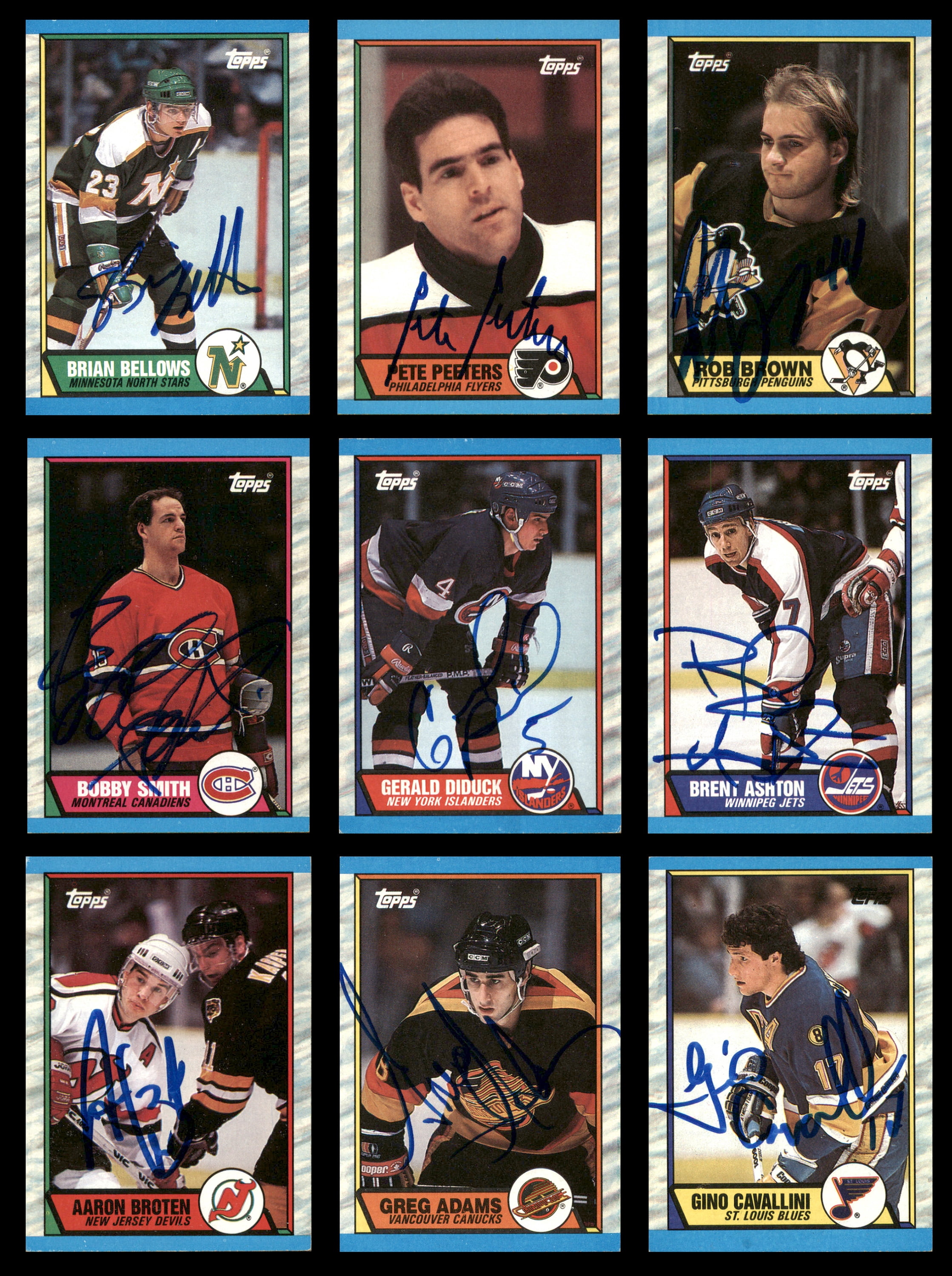1989-90 Topps Hockey Autographed Cards (67 Count Lot - All Different ...