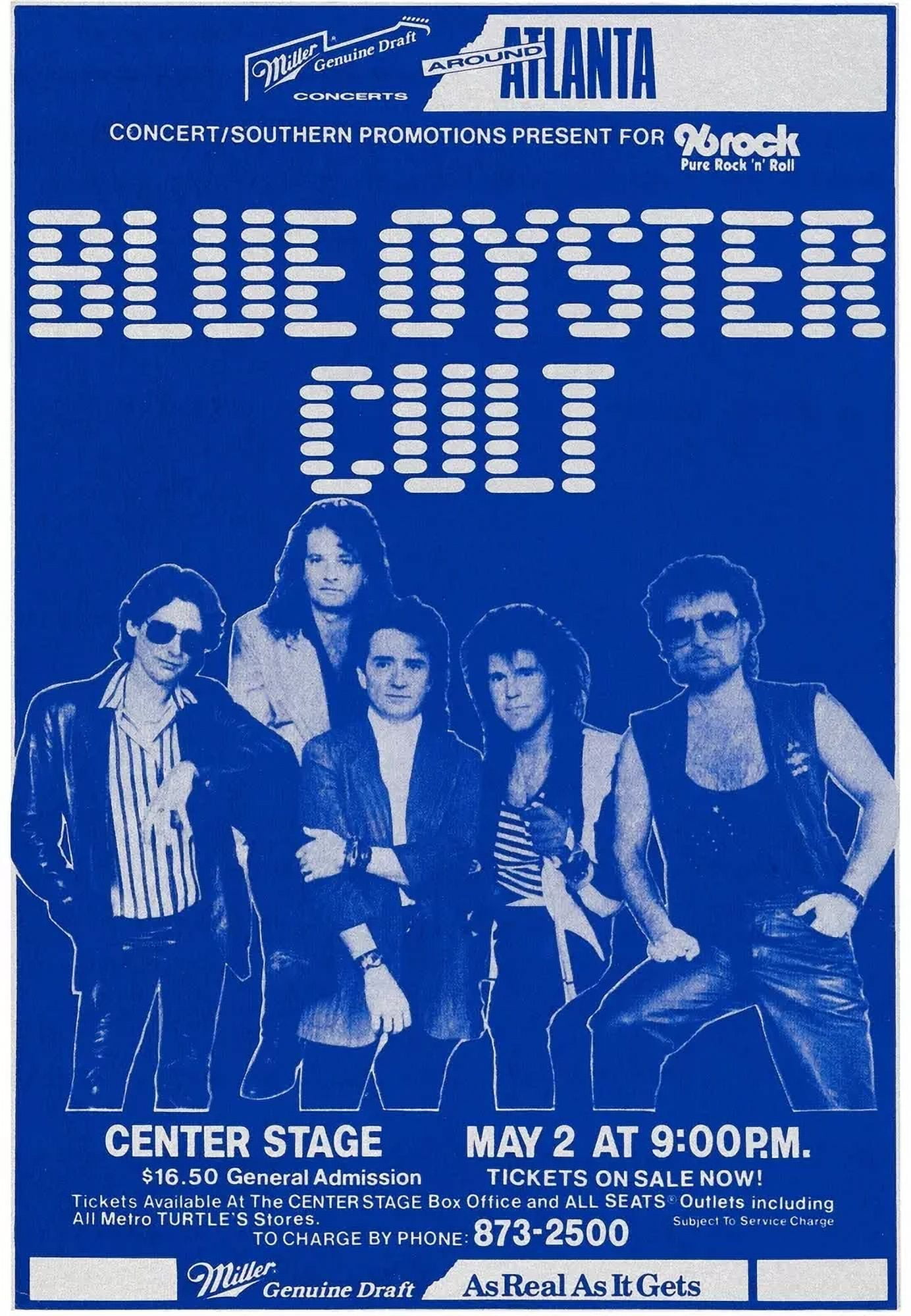 1989 BLUE OYSTER CULT CONCERT POSTER WALL ART PRINT ES 24 x 36 Inch ...