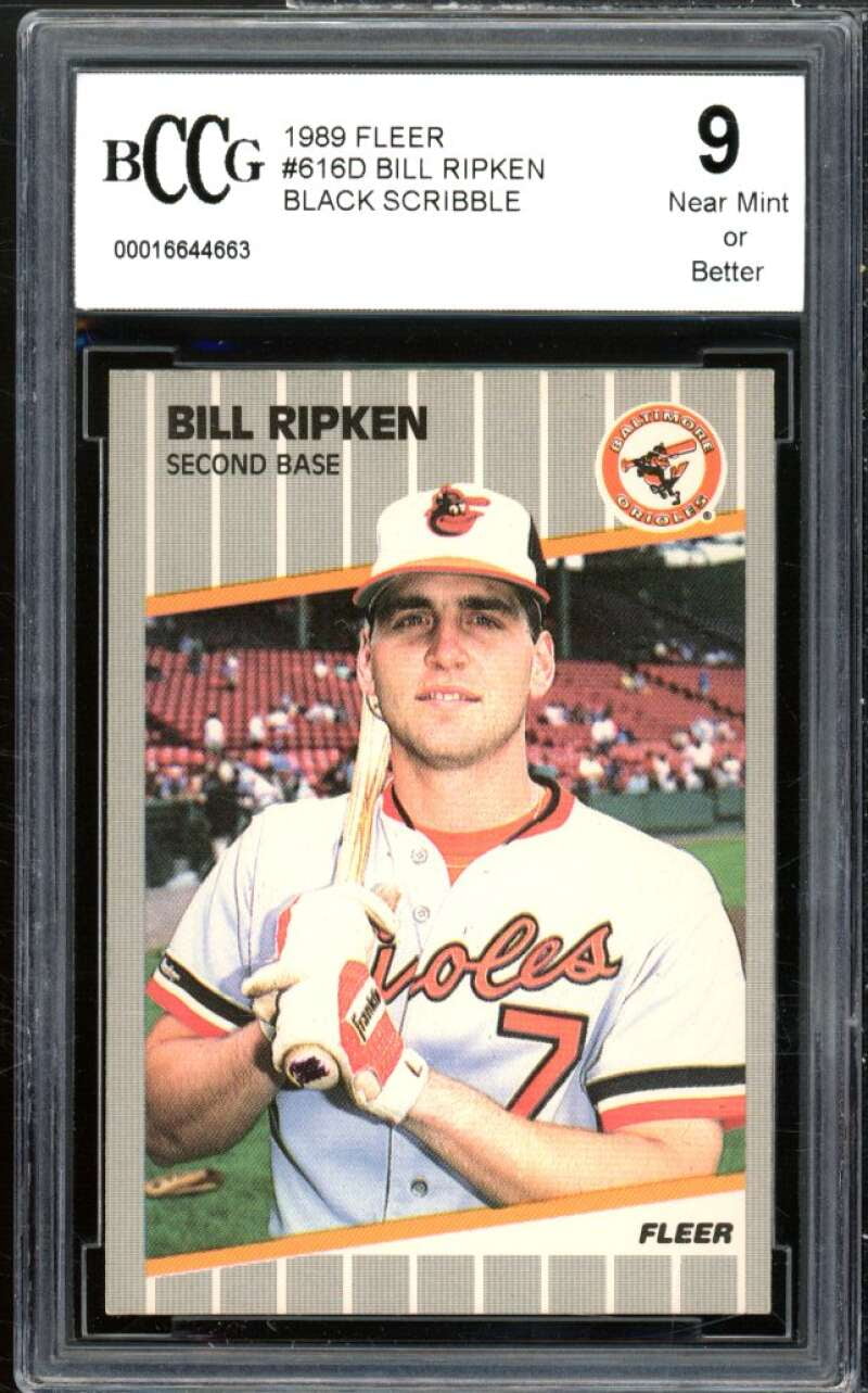 1989 Fleer #616 Bill Ripken Black Scribble Card BGS BCCG 9 Near Mint+ ...