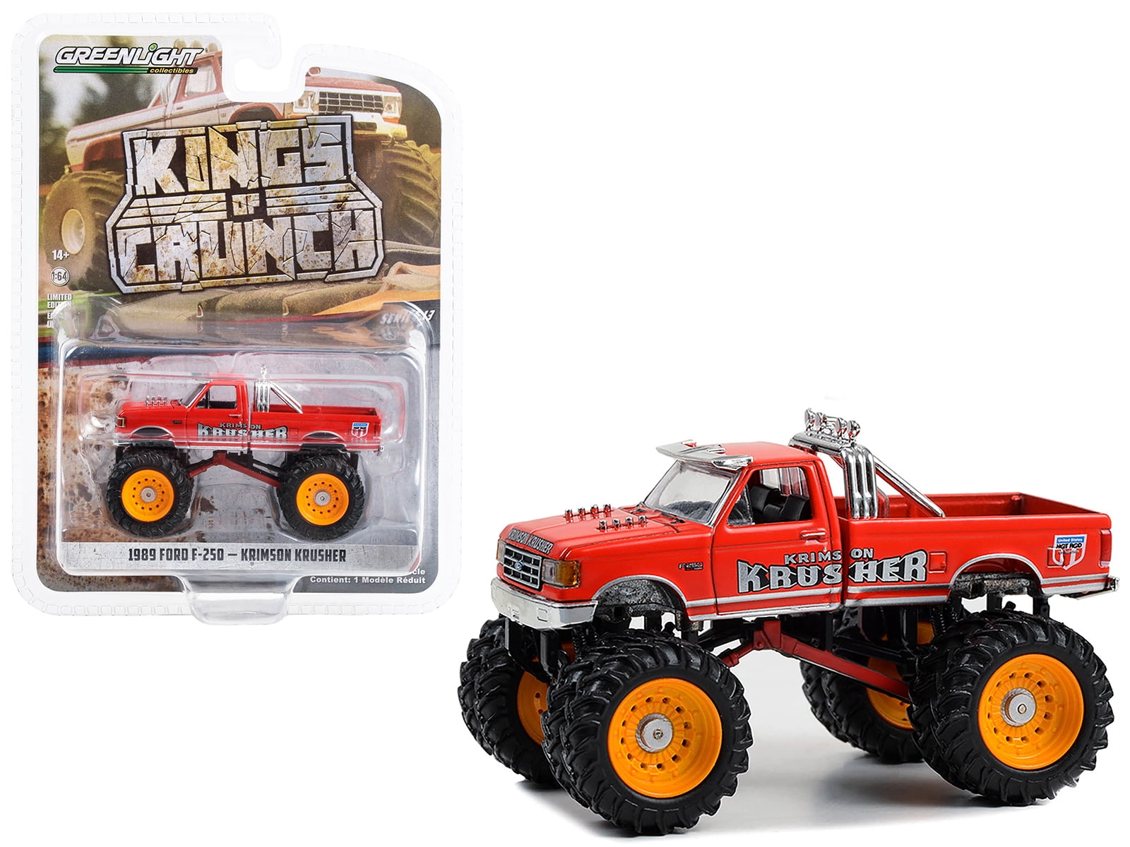 1989 Ford F-250 Monster Truck Red "Krimson Krusher" "Kings of Crunch ...