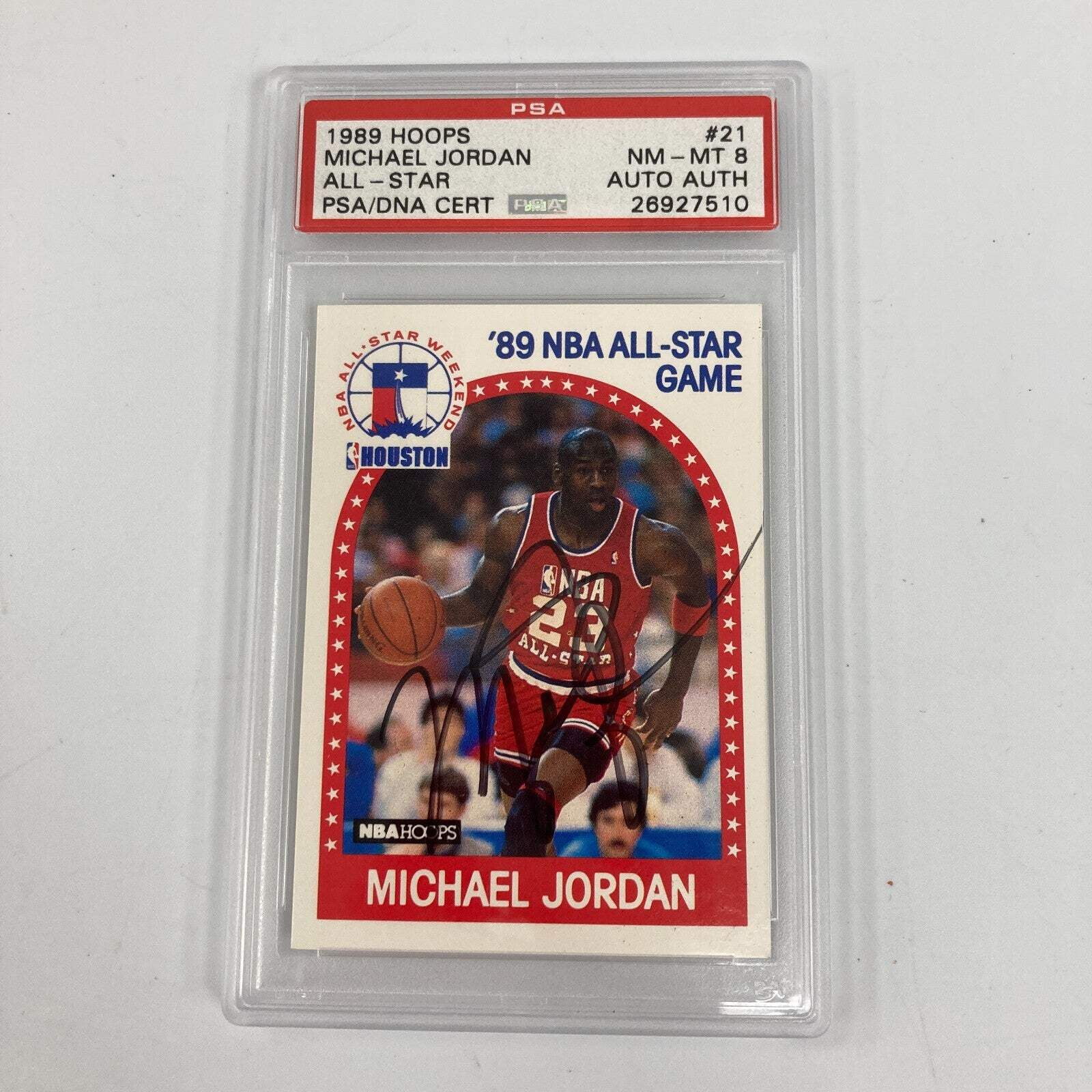 1989 Hoops Michael Jordan #21 Signed Basketball Card Auto PSA DNA ...
