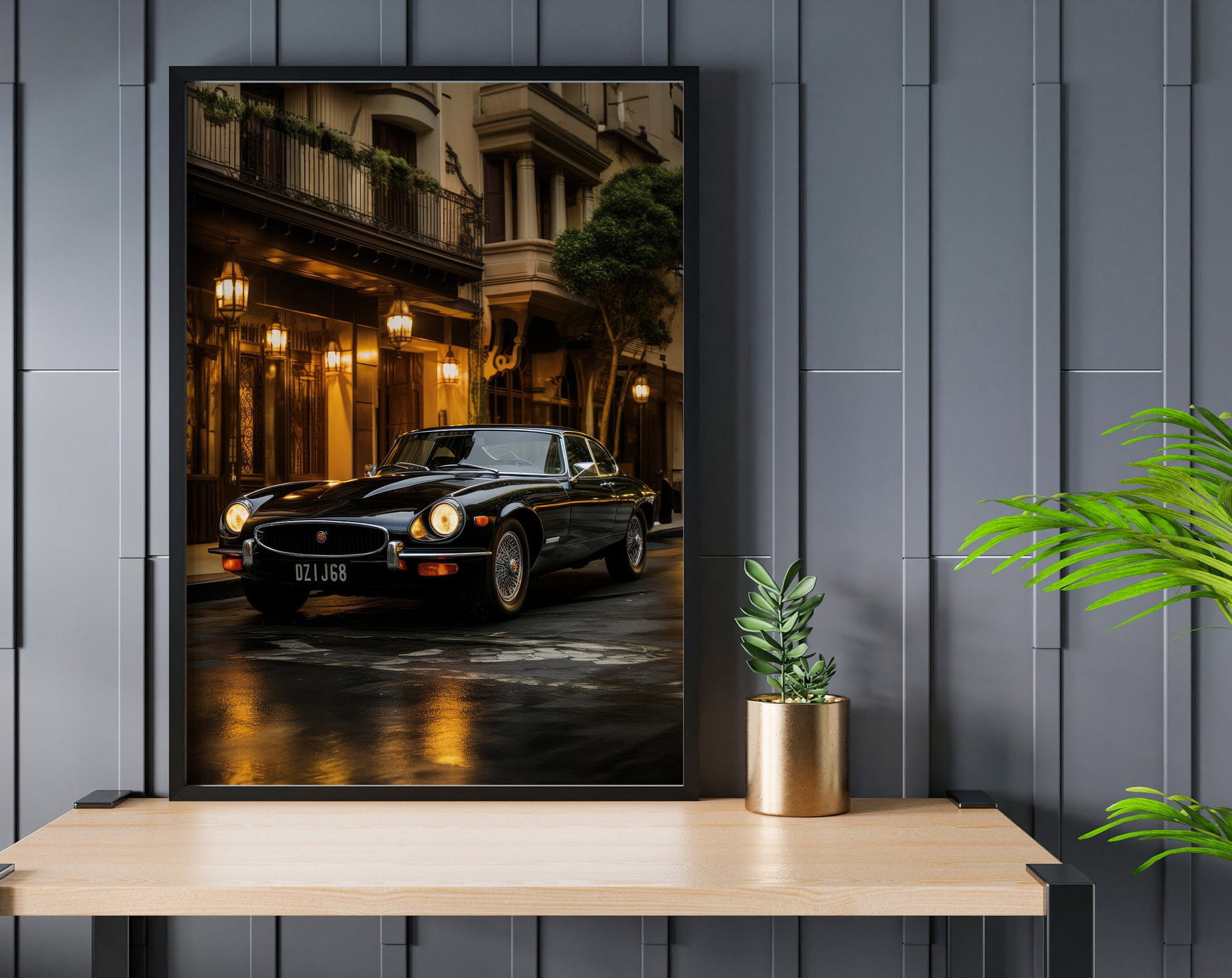 1989 Jaguar XJS Car Poster Classic Sports Car Wall Art Luxury Car ...