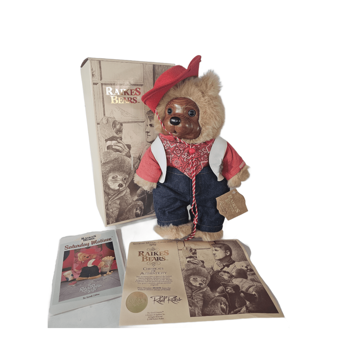 1989 Raikes Wood Face Teddy Bear "Jesse" Dressed as Sheriff 18" #660279 ...