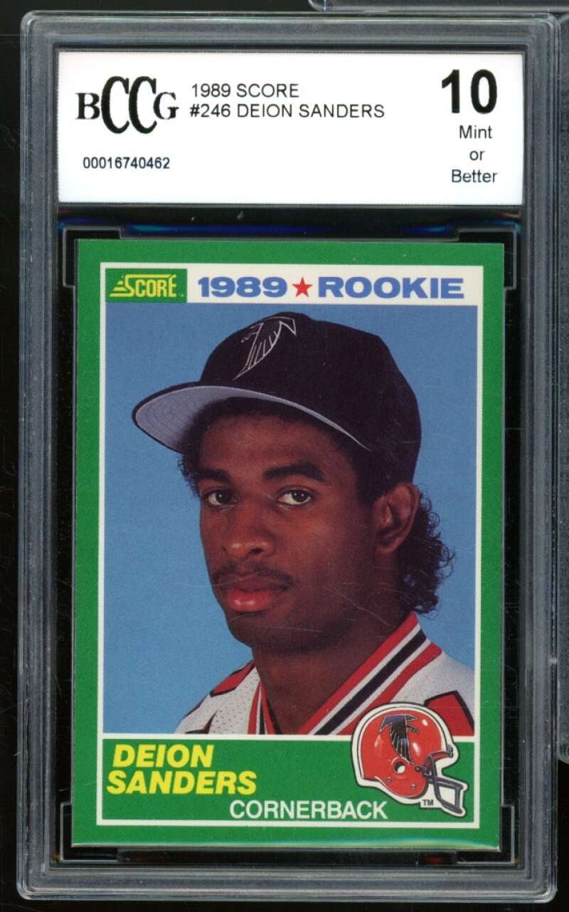 1989 Score #246 Deion Sanders Rookie Card BGS BCCG 10 Mint+ - Walmart.com