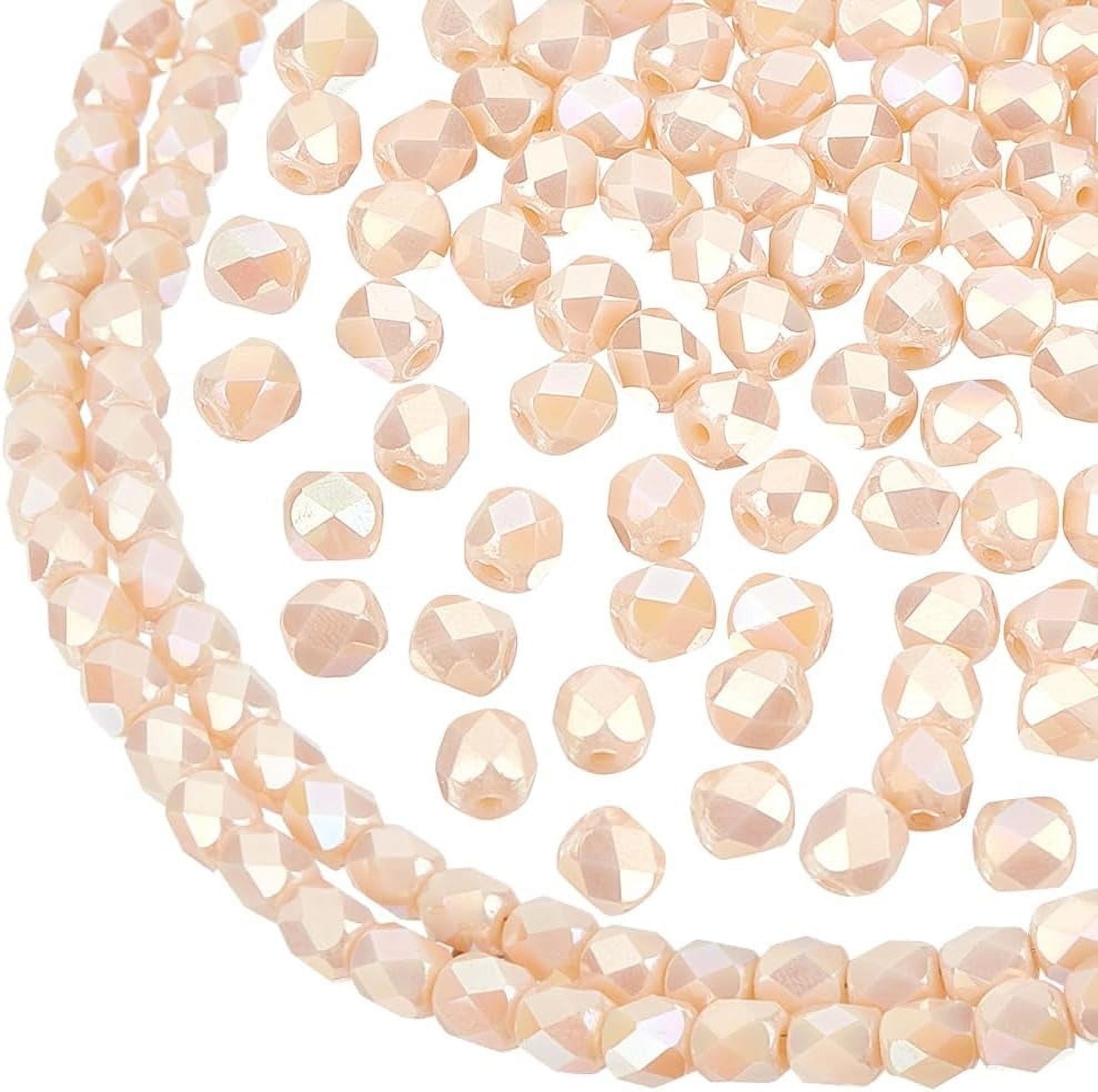 198pcs Faceted Glass Beads 5mm Electroplate Glass Beads Column Spacer ...