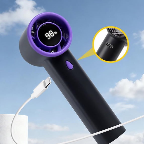 199 Speed Brushless Handheld Fan, Real Time Digital Display Long ...