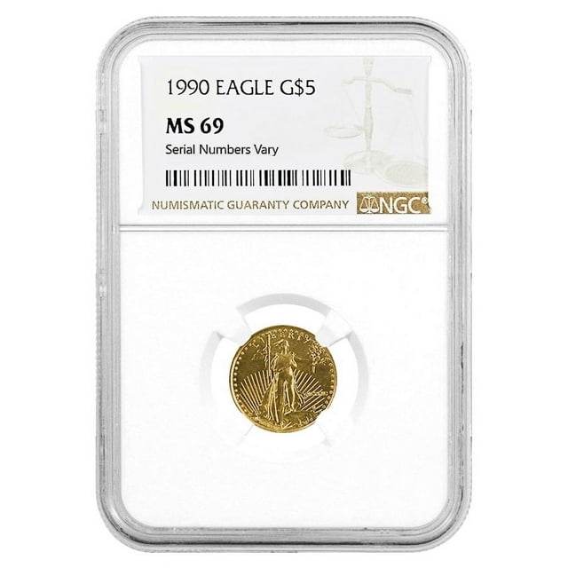 US Mint 1990 Gold American Eagle Coin, 1/10 oz, NGC MS 69 - Walmart.com