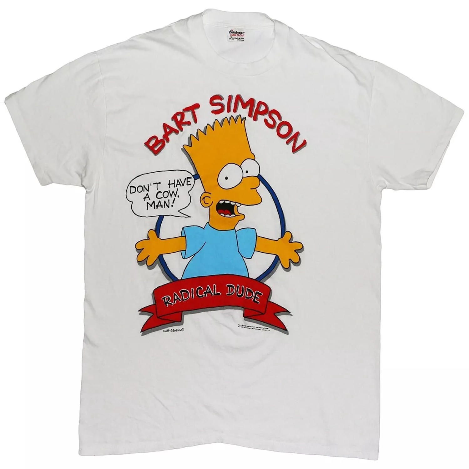 1990 Bart Simpson Radical Dude Shirt S-5XL Tshirt, L, SPORT GREY ...