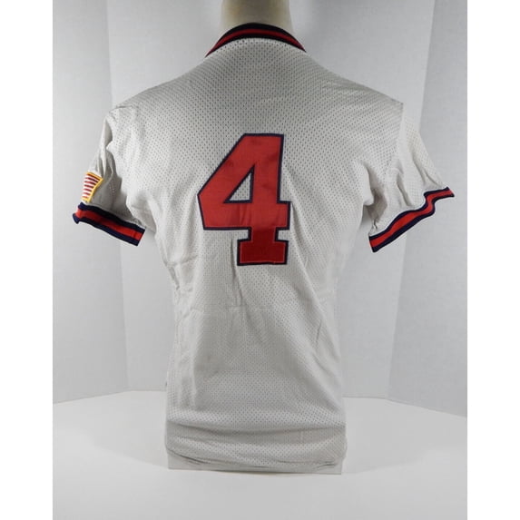 1990 California Angels Doug Rader #4 Game Used Grey Jersey BP Gulf War ...