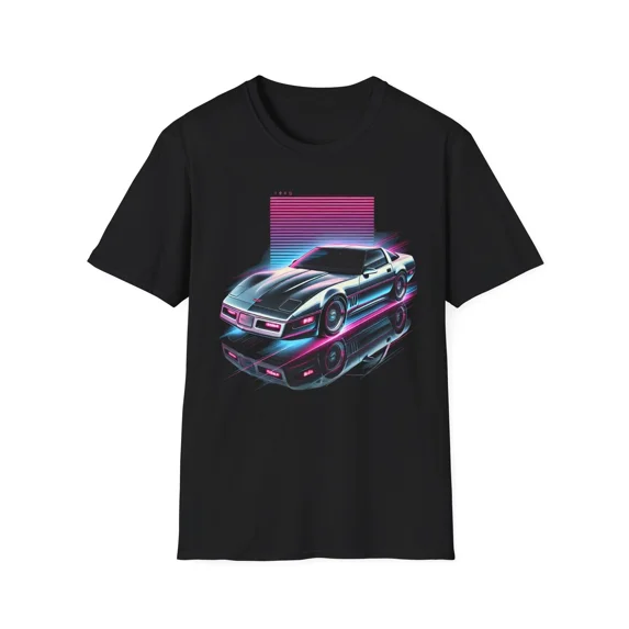 1990 Corvette C4 Retro 80s 90s Vaporwave Neon Grid Synthwave Graphic T ...