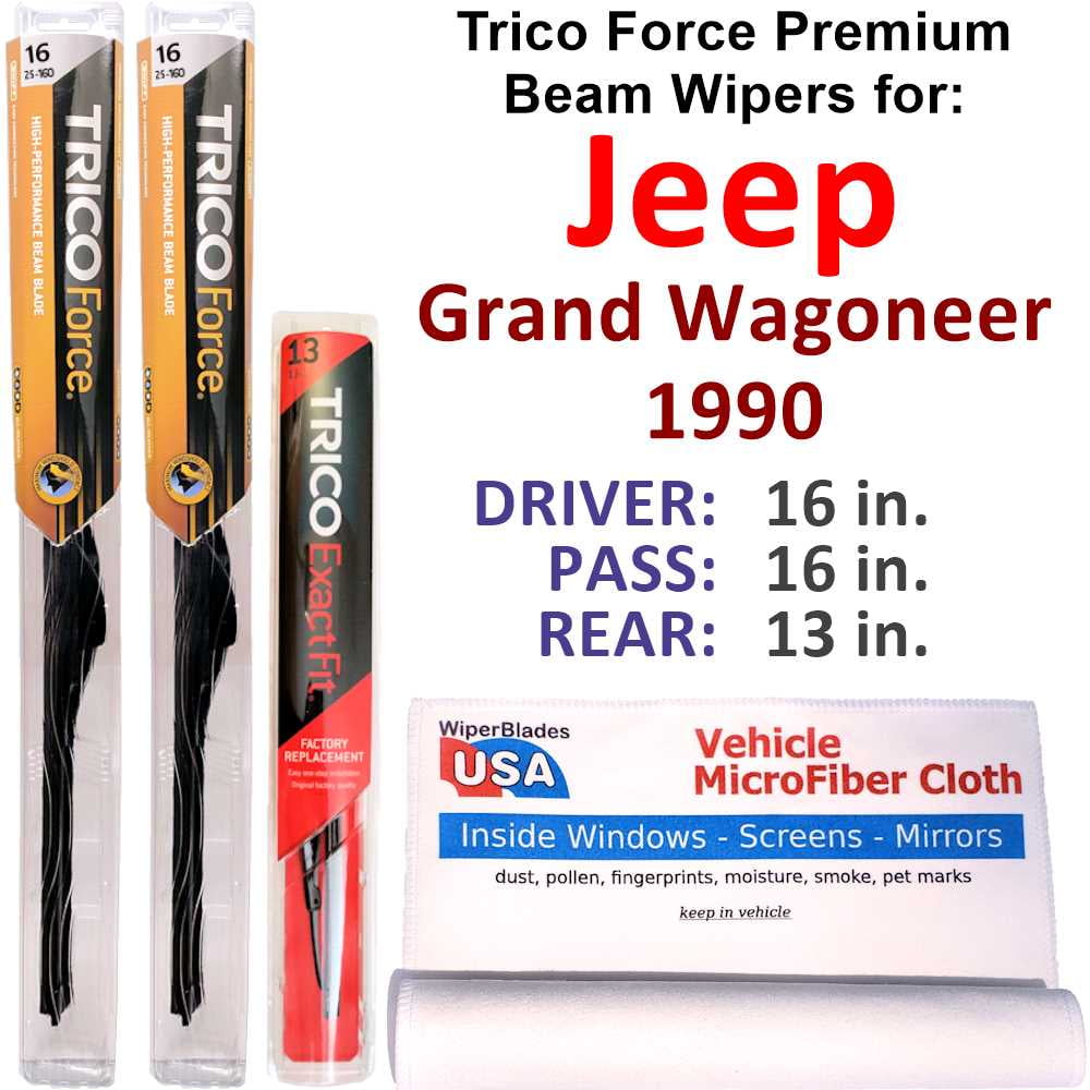 1990 Jeep Grand Wagoneer Performance Beam Wipers (Set of 3) w/Rear ...