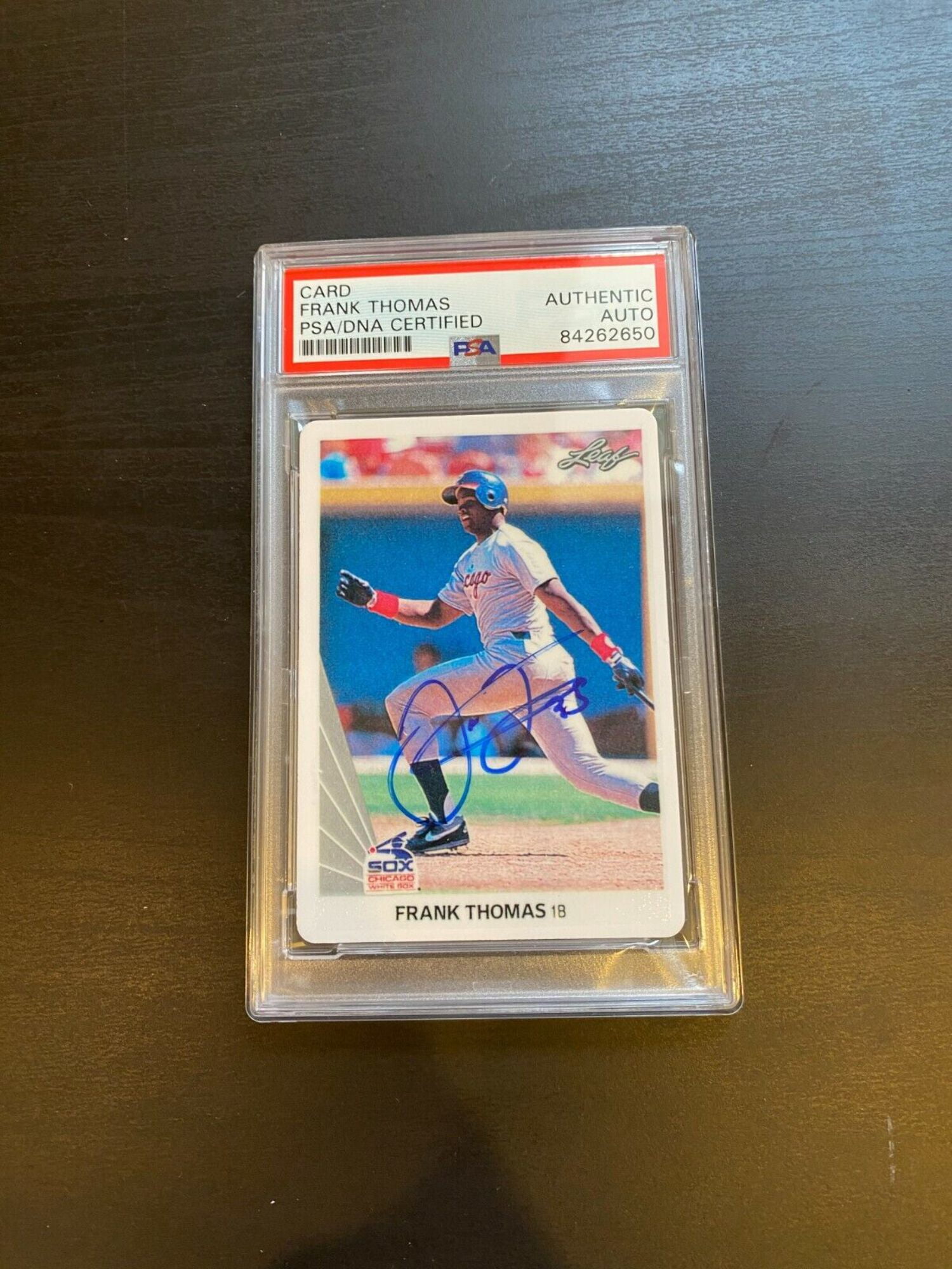 1990 Leaf Frank Thomas RC Signed Autographed Porcelain Baseball Card ...