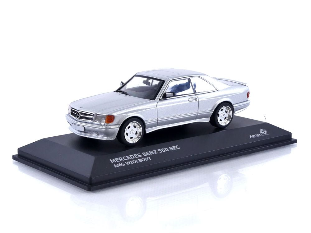 1990 Mercedes-Benz 560 SEC AMG WideBody Silver Metallic 1/43 Diecast ...