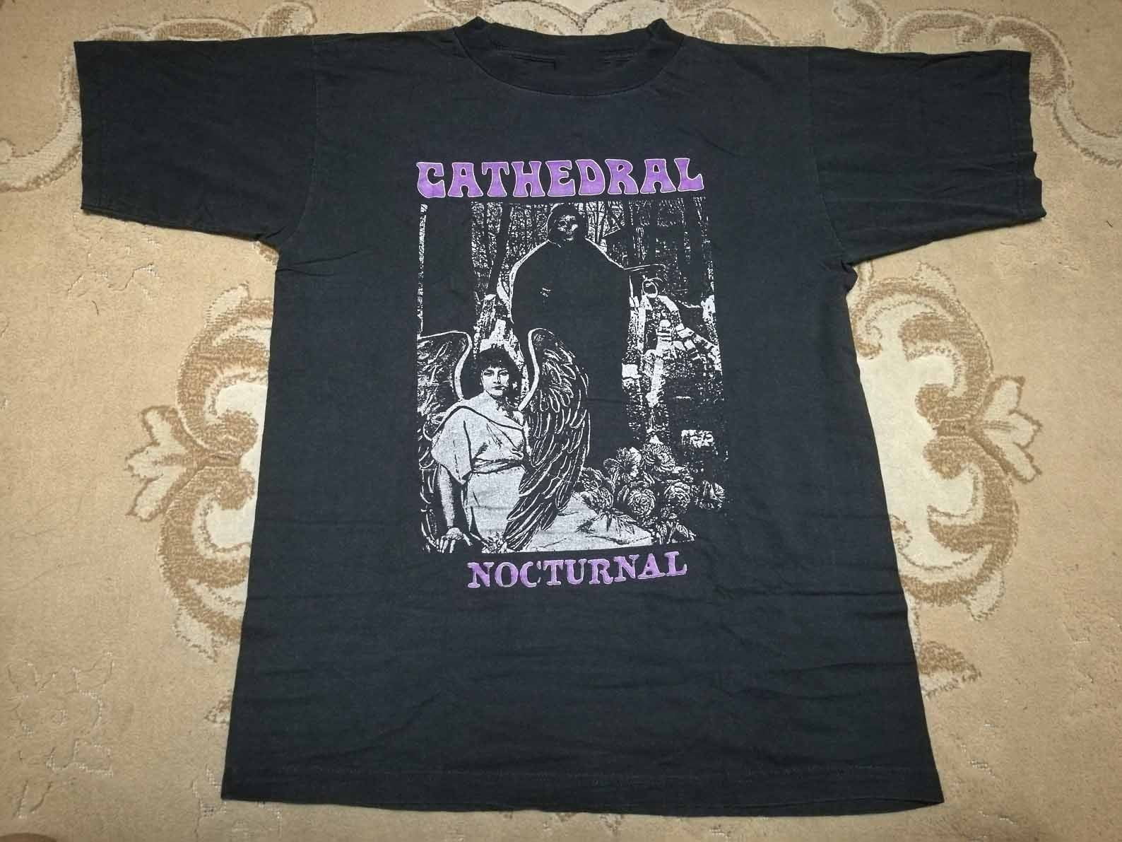 1990 Style Reprint Cathedral Band Shirt Classic Black UniNew S-5XL ...