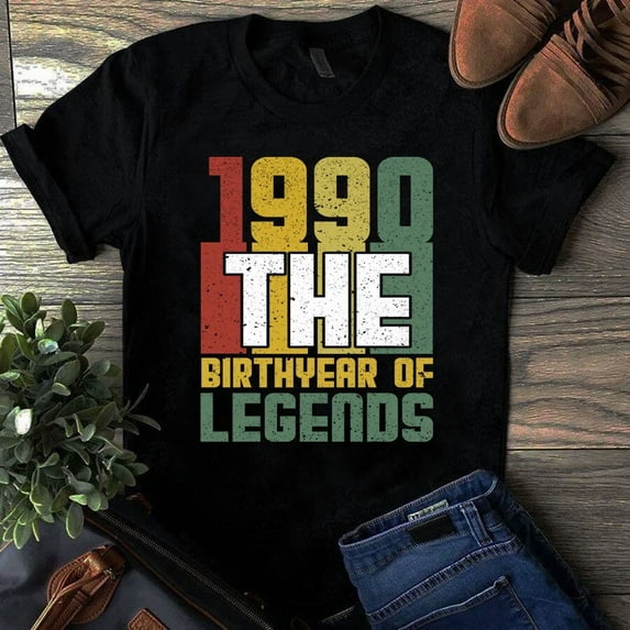 1990 The Birthyear Of Legends Vintage Royal Blue/ Black... Tshirt ...