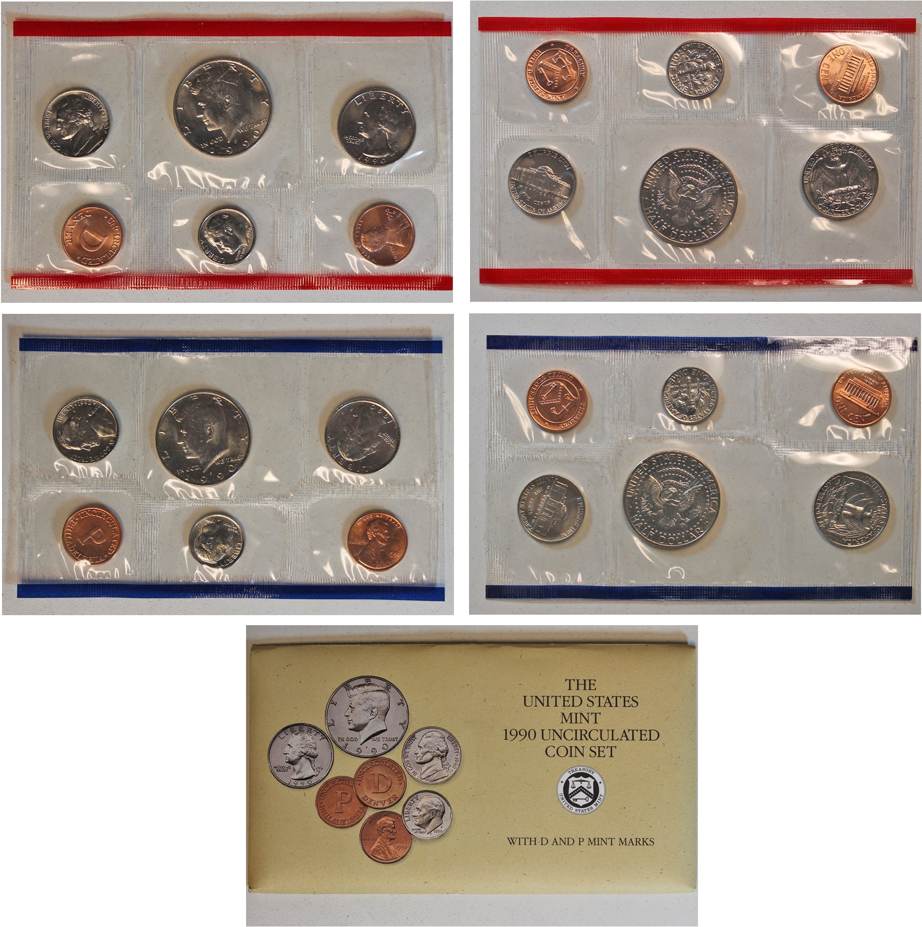1990 U.S. Mint Set – 10 Coins – Collectible OGP Set - Walmart.com