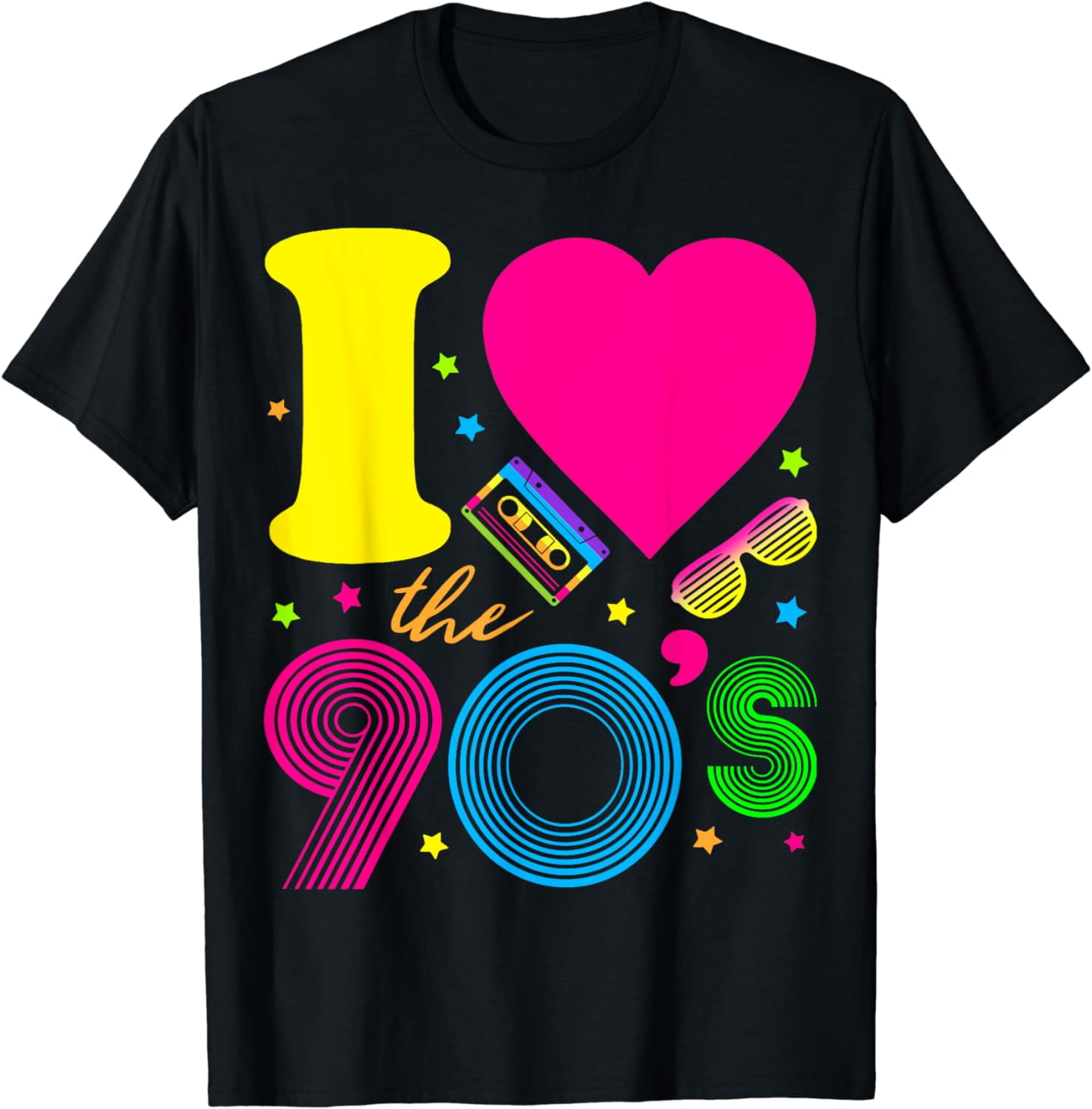 1990's 90s TShirt I Heart the Nineties Shirt T-Shirt mens t shirt，black ...