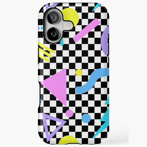 1990s Classic Fashion Pattern Retro Phone Case with iPhone 11 to 17 Pro ...