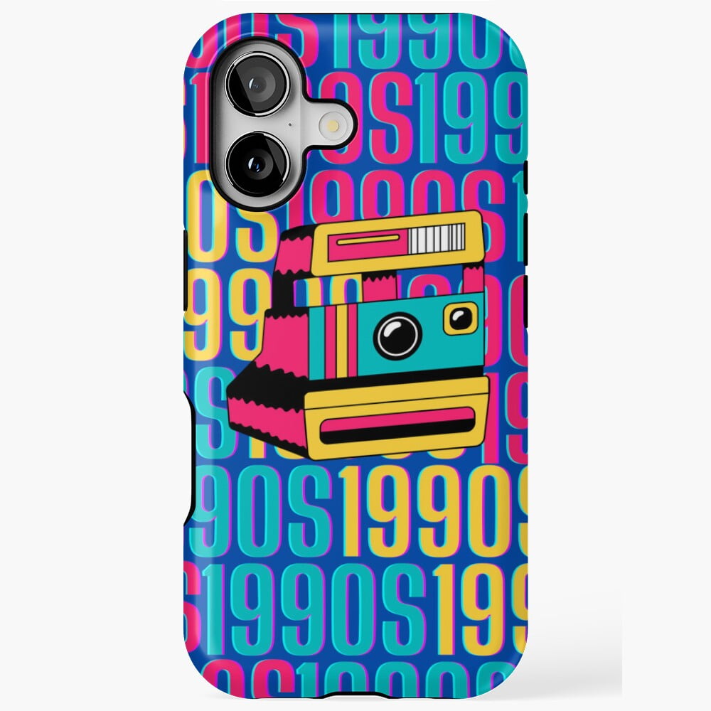 1990s Dark Blue Background Retro Nostalgia Tough Phone Case with iPhone ...