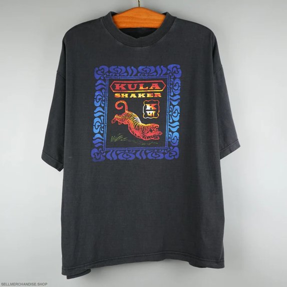 1990s Kula Shaker Band Heavy Cotton Black All Size T Shirt TT212 ...