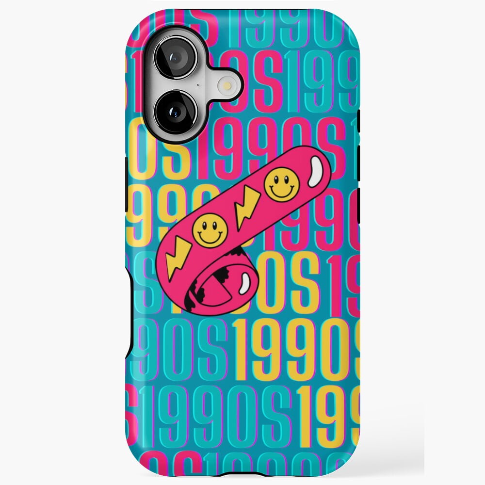 1990s Retro Design 18 Teal Background Phone Case 11 12 13 14 15 17 Pro ...