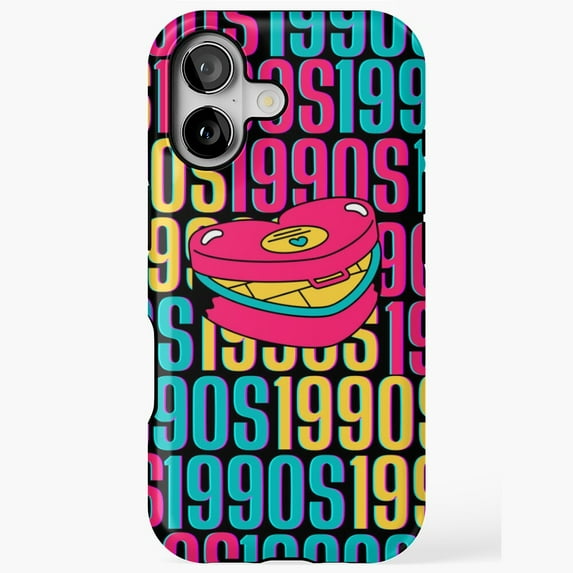 1990s Retro Design 26 Black Background Phone Case 11 12 13 14 15 17 Pro ...