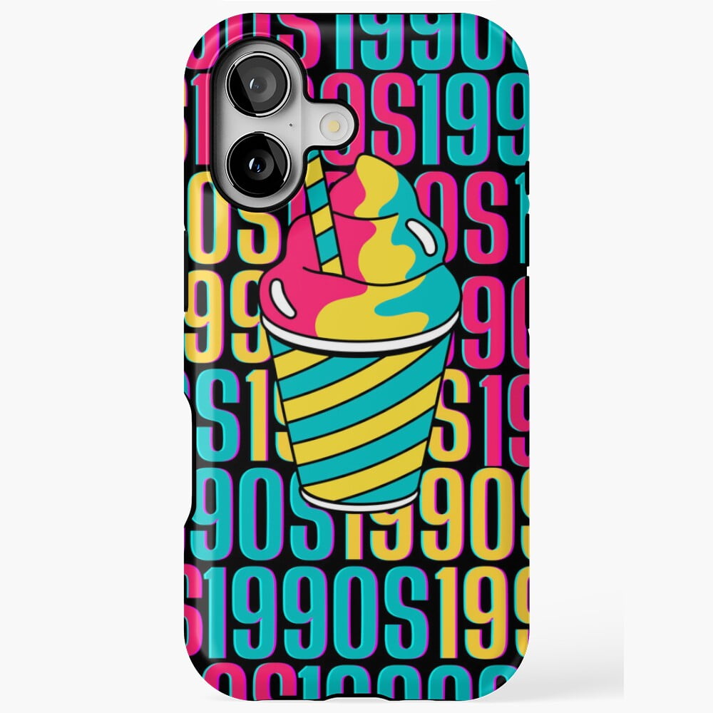 1990s Retro Design 7 Black Background Phone Case with iPhone 11 to 17 ...