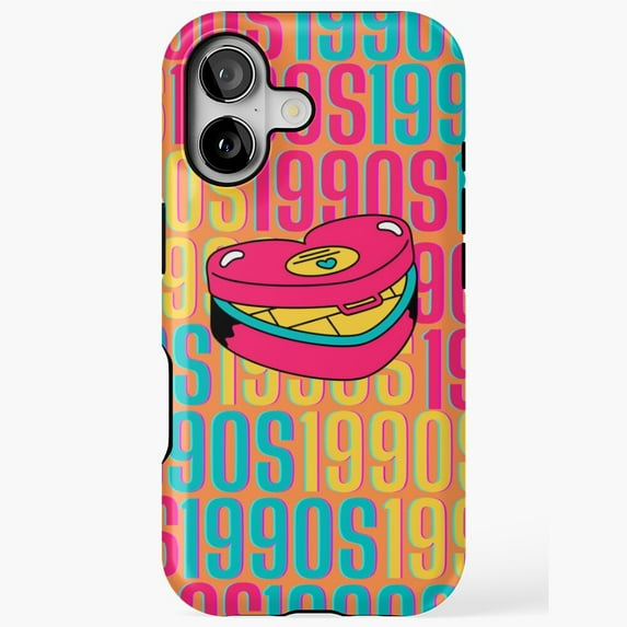 1990s Retro Orange Background Throwback Nostalgic Tough iPhone Case ...