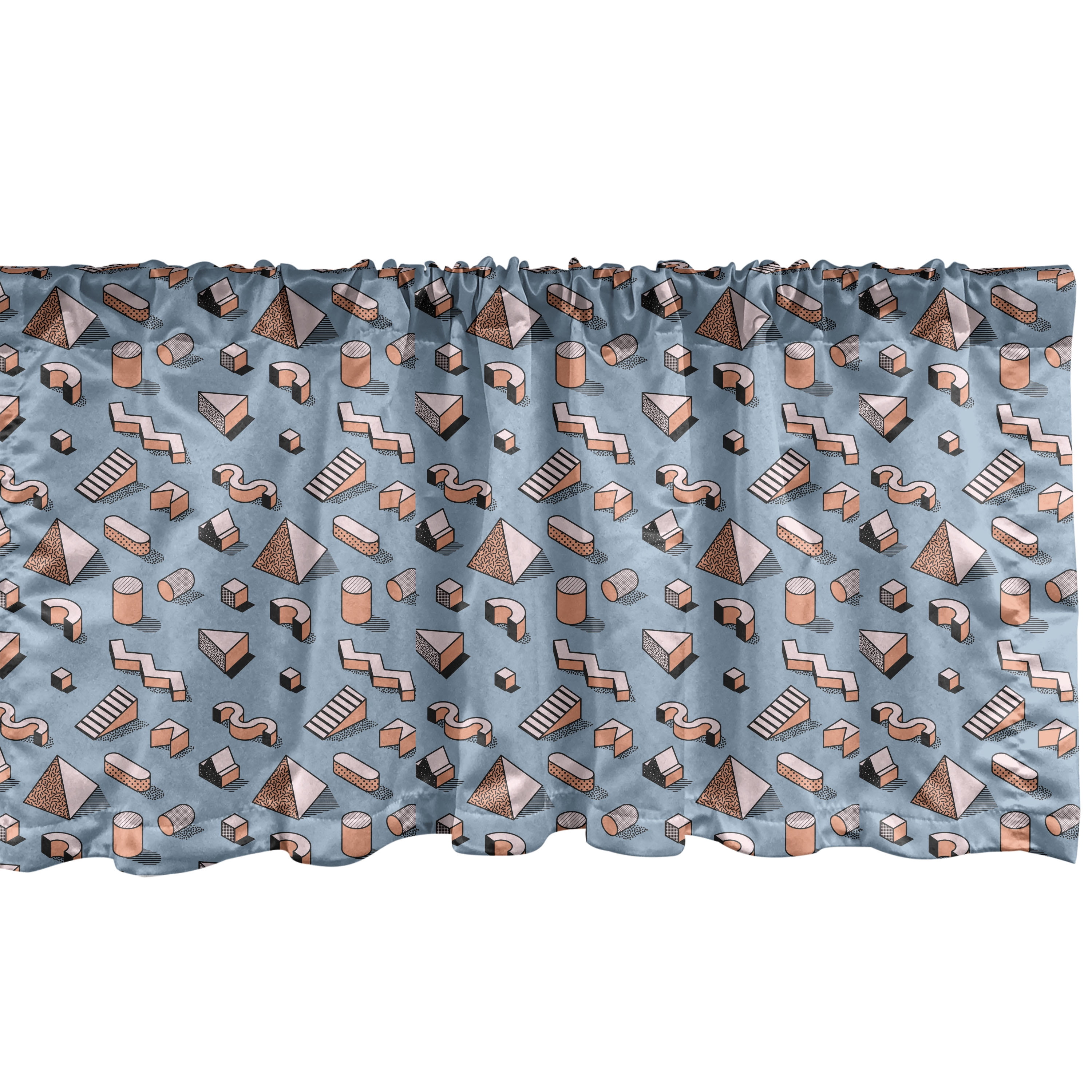 1990s Window Valance, Geometric Shapes with Pyramid Angled and Wavy ...