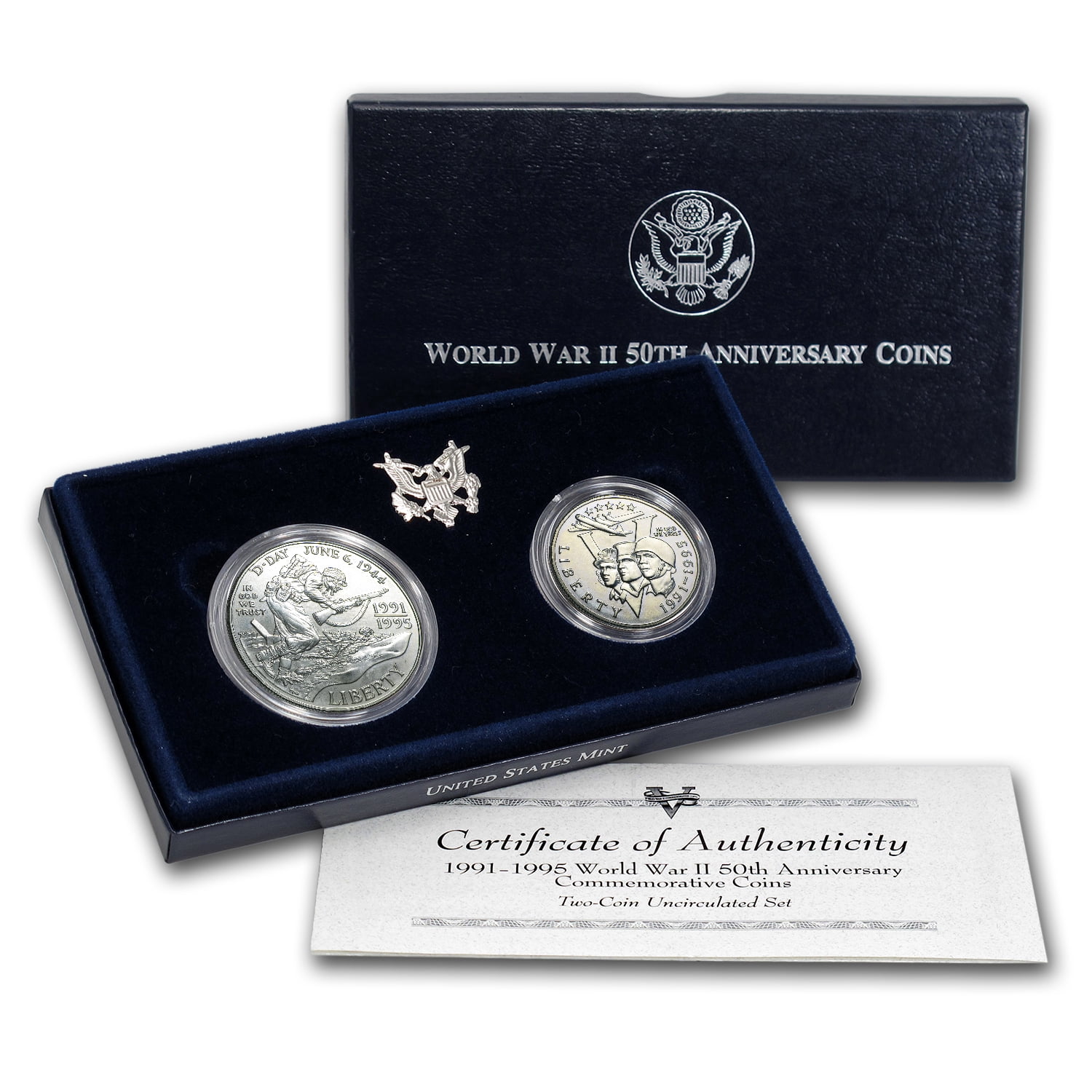 1991-1995 2-Coin World War II Set BU (w/Box & COA) - Walmart.com